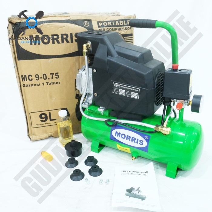 Jual Kompresor Angin Mini Portabel Kapasitas 9 Liter 0.75 Hp MC9-0.75 ...
