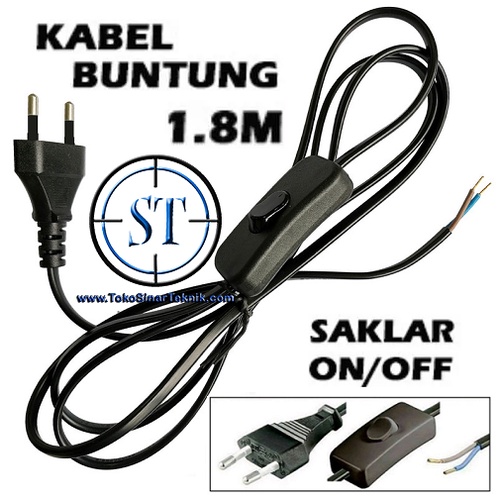 Jual Kabel Power On Off / Kabel Colokan Lampu 1.8meter / Kabel Listrik ...