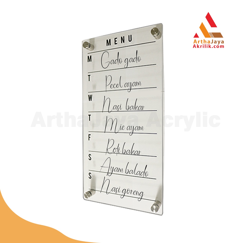 Jual Akrilik Planner/Planner Akrilik/Wall Planner Dinding display menu ...