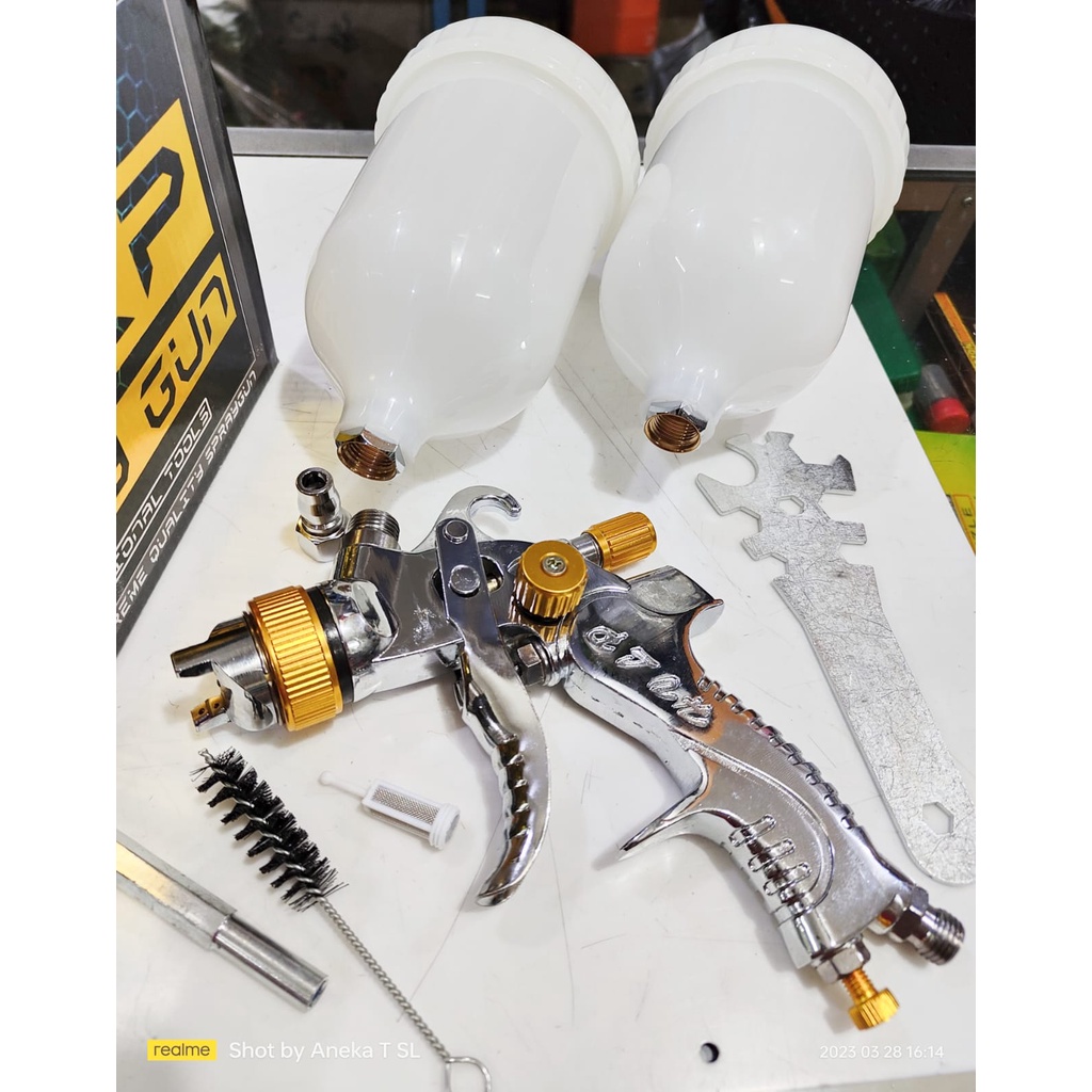 Jual Spray Gun HVLP Hyper 2 Tabung 600ML HP-HVLP601P | Shopee Indonesia