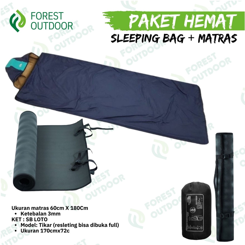 Jual Paket sleeping bag bantal + matras 60x180 - sleeping bag matras ...