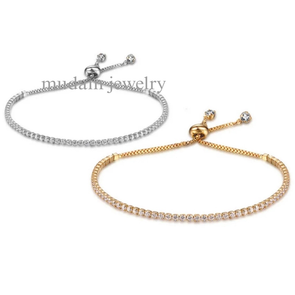 Jual Gelang Serut Diamonds Baris Elegan dan Sederhana Tersedia Warna ...