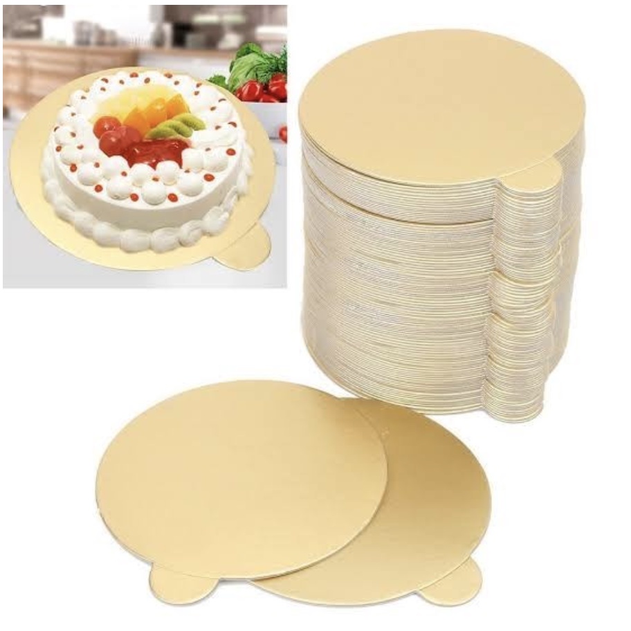 Jual 10pcs Alas Cake Alas Kue Tatakan Tiramisu Gold Emas Alas Kue Bulat 9cm Shopee