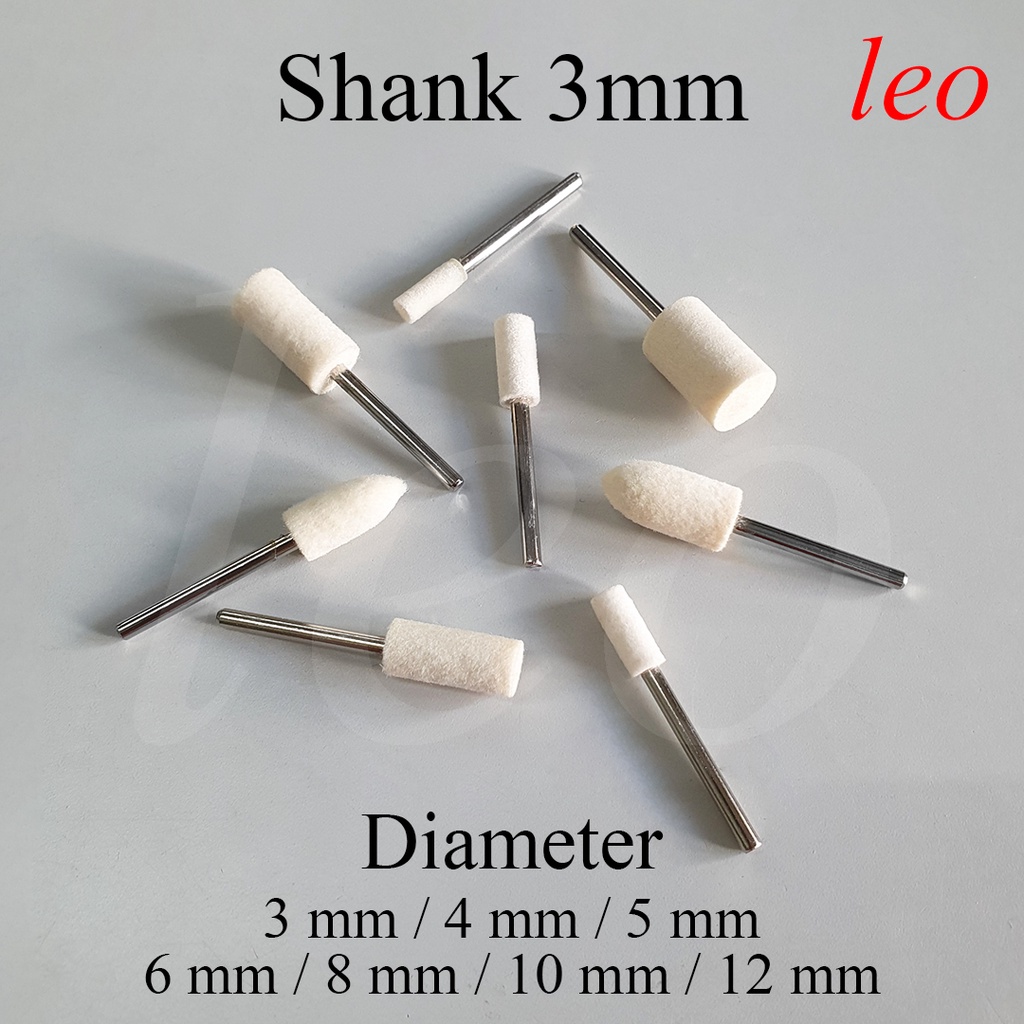 Jual Wool Felt Mounted Point M3 M4 M5 M6 M8 M10 M12 Kapas Busa Poles ...