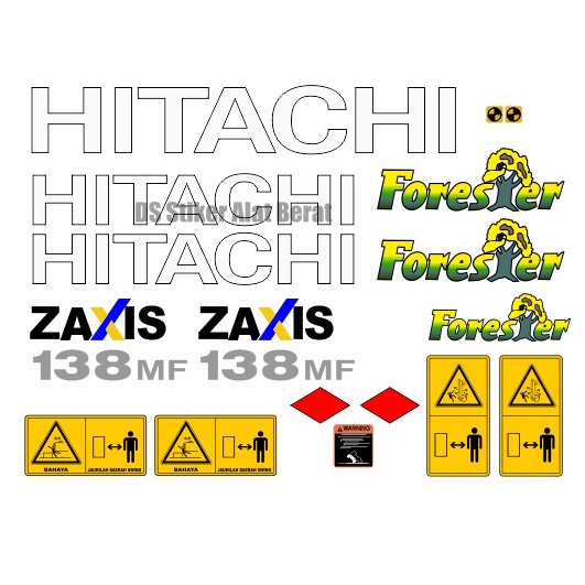 Jual Stiker Excavator Hitachi 138MF Forester - Sticker Alat Berat ...