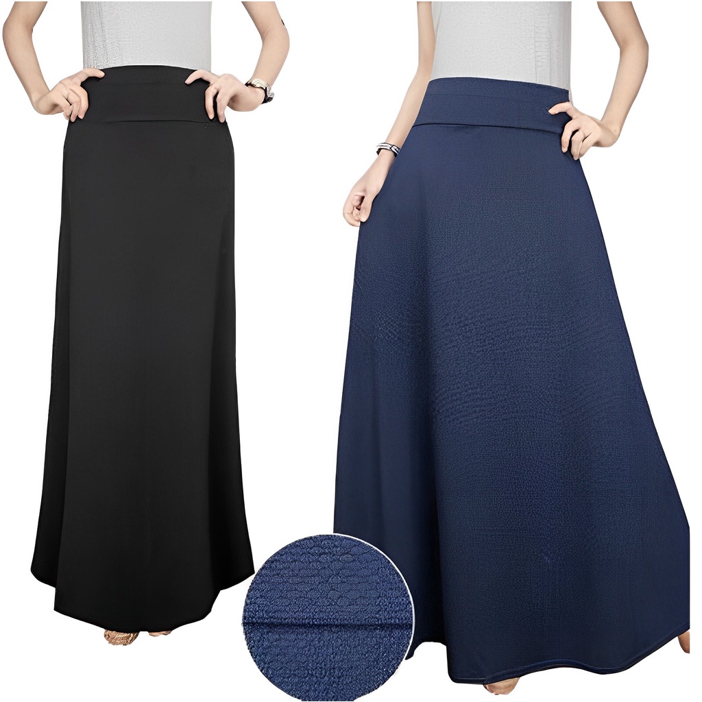 Jual Rok Panjang Wanita model A Mayung Lorenzo wafle polos | Shopee ...