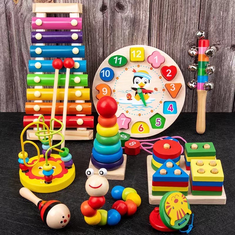 Jual [EDUFUNTOYS] Mainan Kayu Edukasi Montessori | Puzzle Bentuk Jam ...