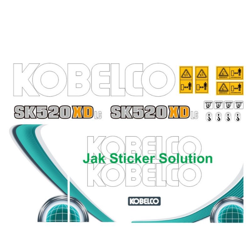 Jual Stiker Excavator Kobelco SK520XDLC-10 Sticker Alat Berat | Shopee ...