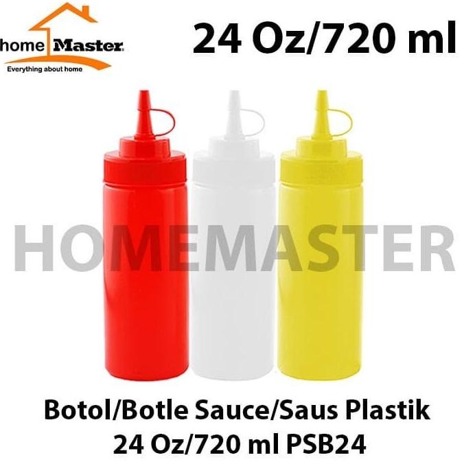 Jual botol/dispenser/squeeze bottle saus/bumbu plastik 24 oz/720 ml ...