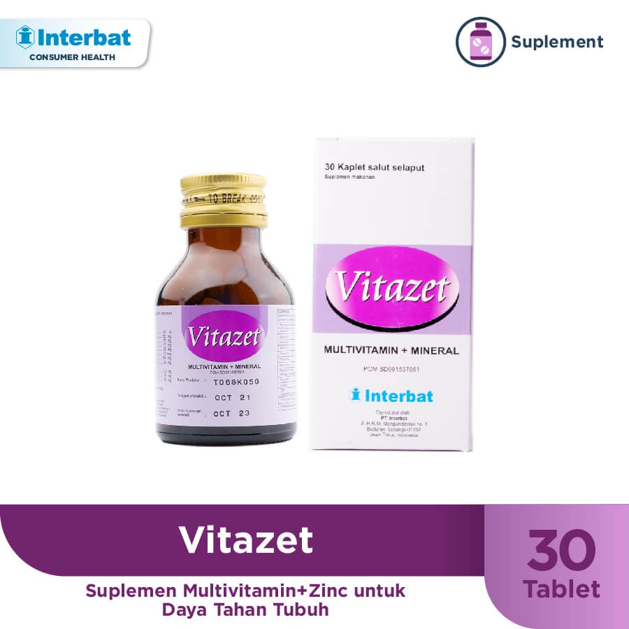 Jual Vitazet 30 Tablet - Suplemen Multivitamin+Zinc untuk Daya Tahan ...