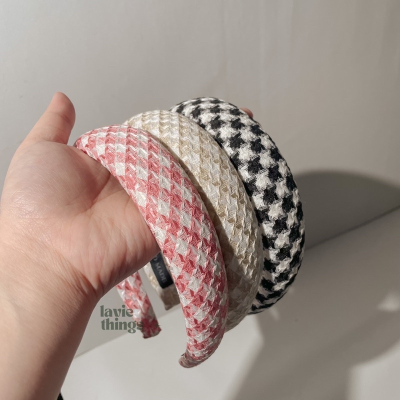 Jual [LAVIE THINGS] Emily cloud Tweed korean headband / Bando korea ...