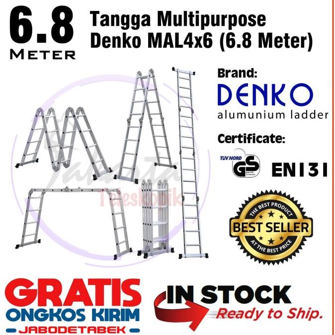 Jual Tangga Multipurpose 6,8 Meter Tangga Lipat Tangga Alumunium Merk ...