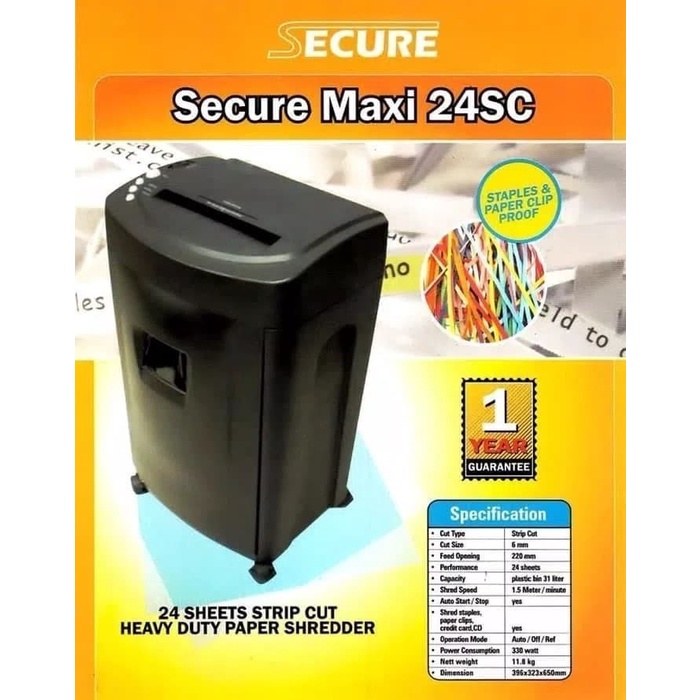 Jual Mesin Penghancur Kertas SECURE MAXI 24 SC - Paper Shredder ...