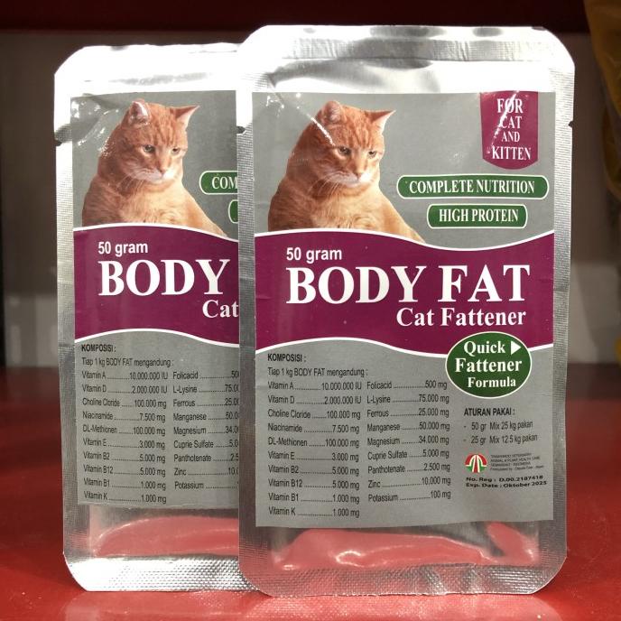 Jual Body Fat Cat Fattener Vitamin Penggemuk Kucing 50Gr | Shopee Indonesia