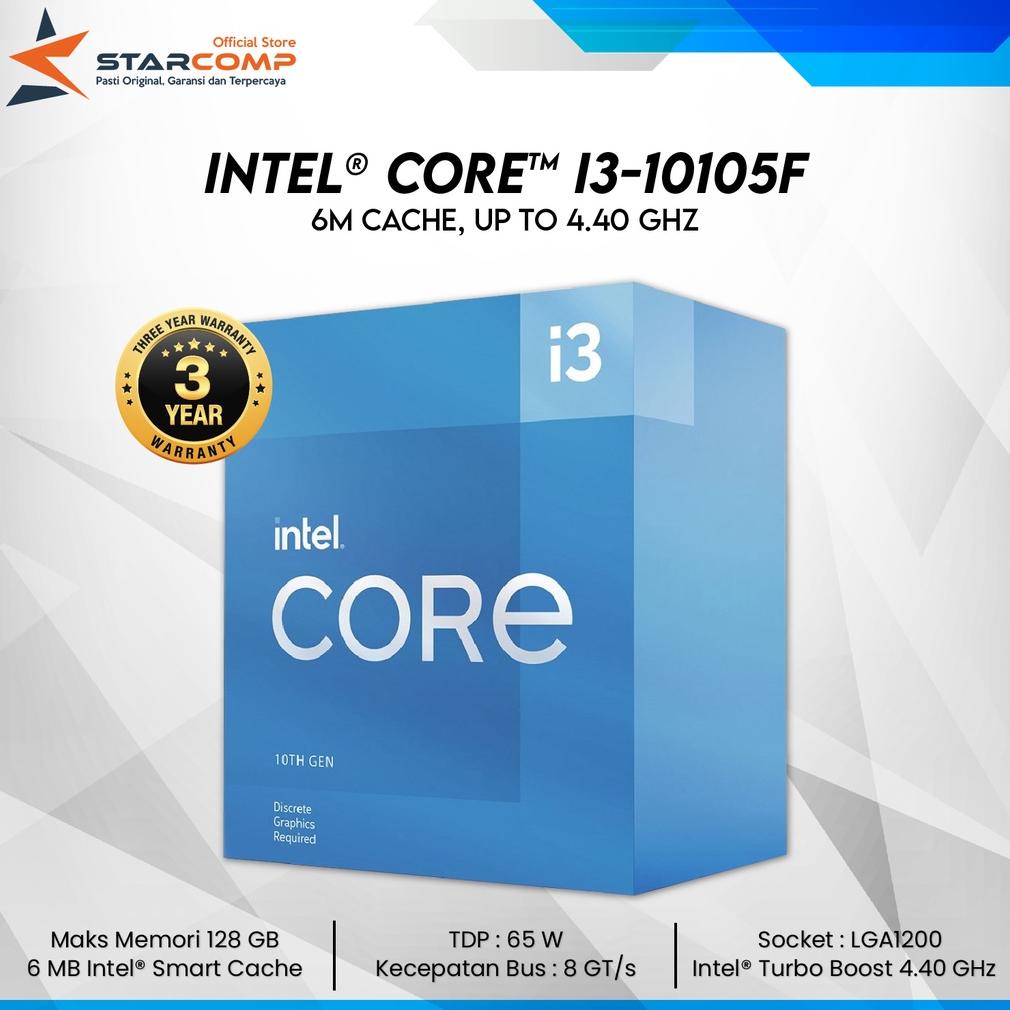 Jual PROCESSOR INTEL CORE i3 10105F LGA1200 4 CORES 8 THREAD BOX | Shopee Indonesia