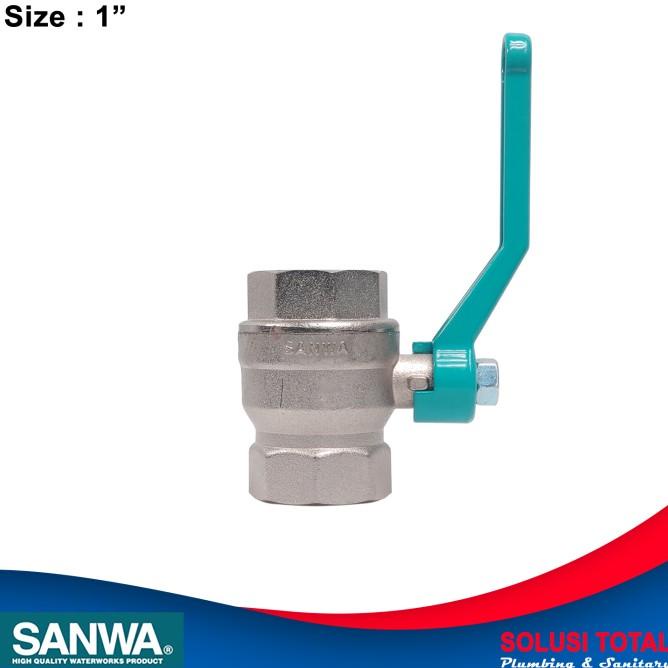 Jual Ball Valve 1 Inch Full Bore Brass Kuningan Chrome Stop Kran 1" Sanwa | Shopee Indonesia