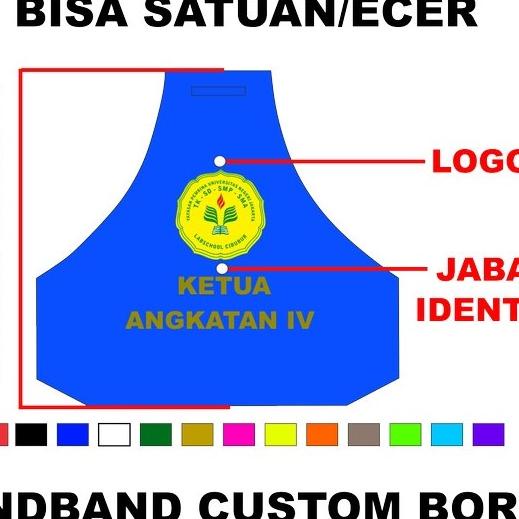 Jual ban lengan custom logo bordir petugas sekolah, osis, pramuka, dll ...