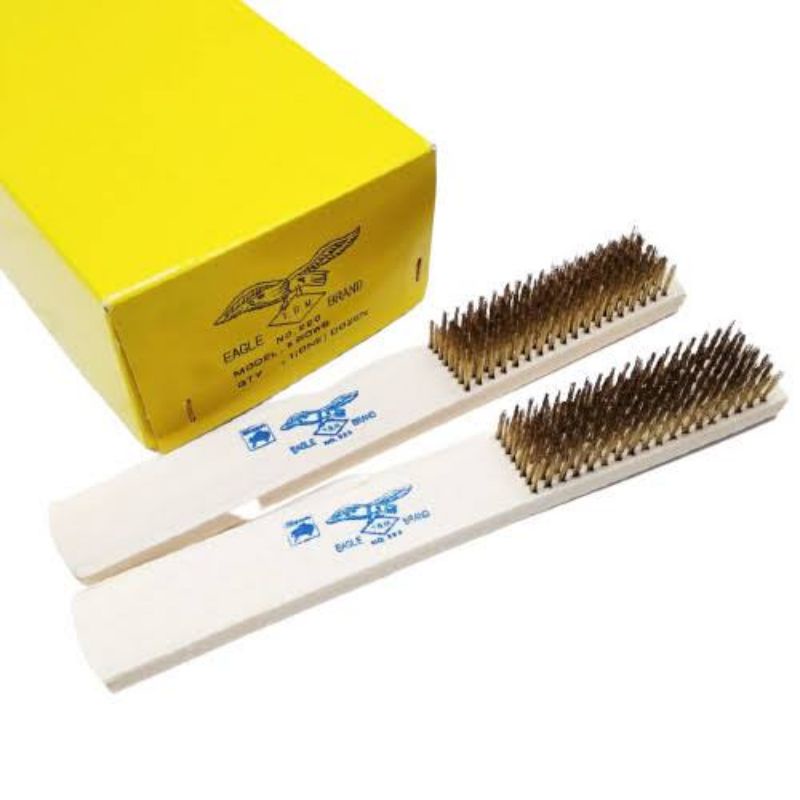 Jual Sikat Kawat Kuningan EAGLE 8 Baris Gagang Kayu | Shopee Indonesia