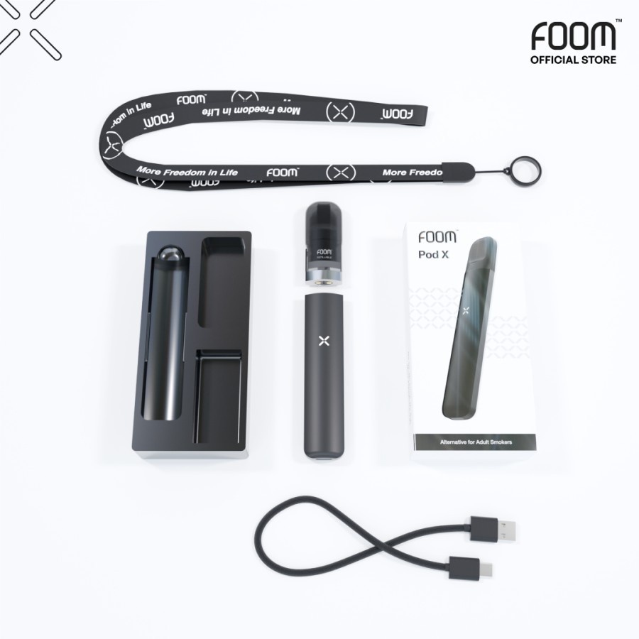 Jual FOOM X ABSOLUTE BLACK 580mAh POD KIT BY FOOM LAB / FOOM POD X KIT ...