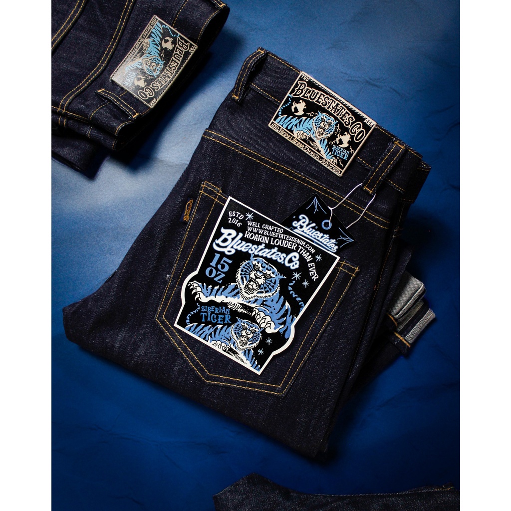 Jual Siberian Tiger - Raw Denim 15oz left hand twill | Shopee Indonesia
