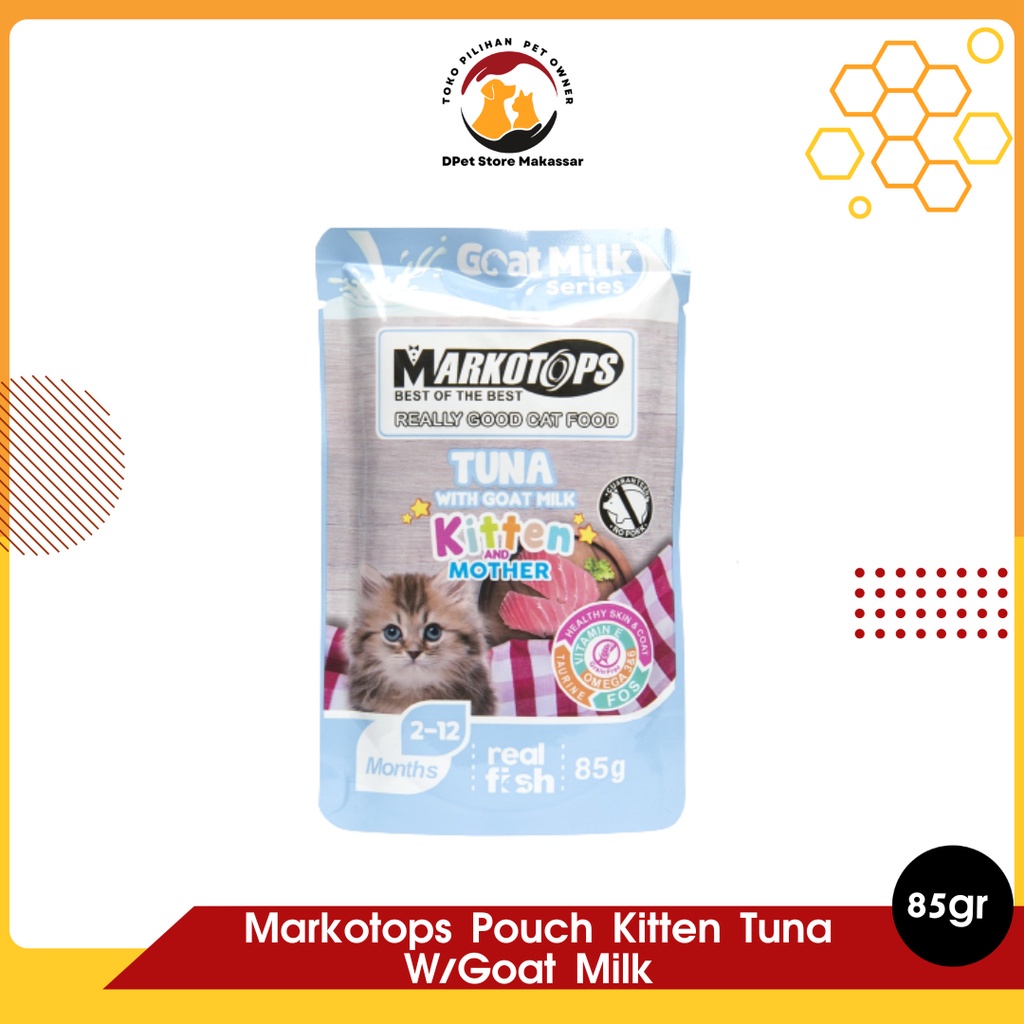 Jual Makanan Basah Kucing-Markotops Pouch Kitten Tuna W/Goat Milk 85gr ...