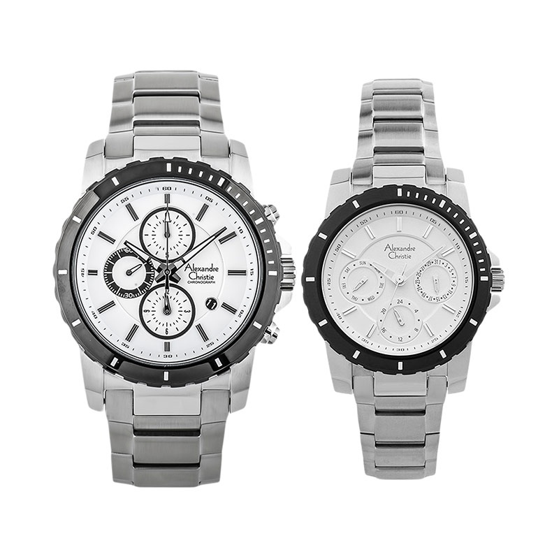 Jual Jam Tangan Couple Alexandre Christie AC 6141 BTBSL Couple White ...