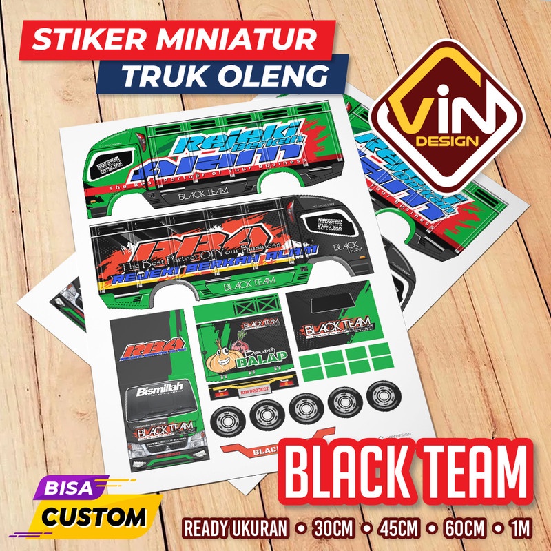 Jual STIKER MINIATUR TRUK / BLACK TEAM / POLA STICKER MINIATUR TRUCK ...