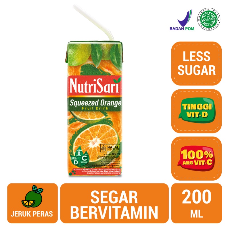 Jual NutriSari Squeezed Orange 200 ml - Minuman Jeruk Peras Vitamin C ...