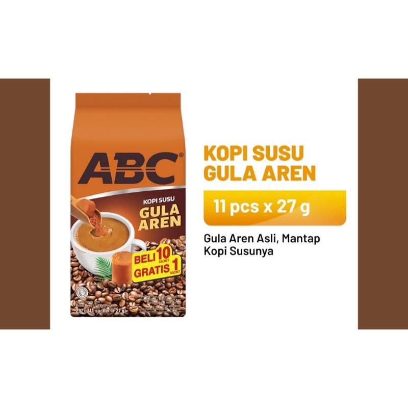 Jual Kopi ABC Susu Gula Aren 11 Pcs x 27g | Shopee Indonesia