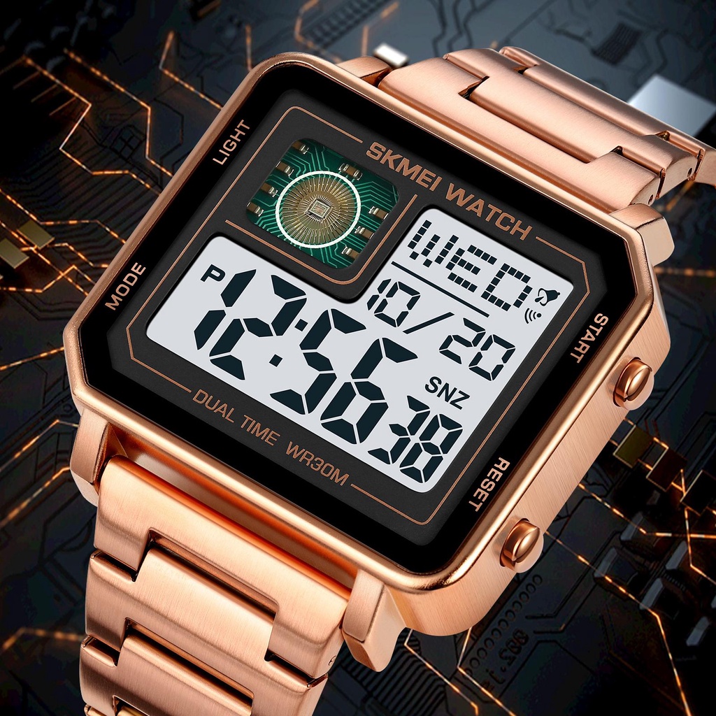 Jual SKMEI Jam Tangan Elektronik Pria, Arloji 2033 Gaya Logam Chip ...