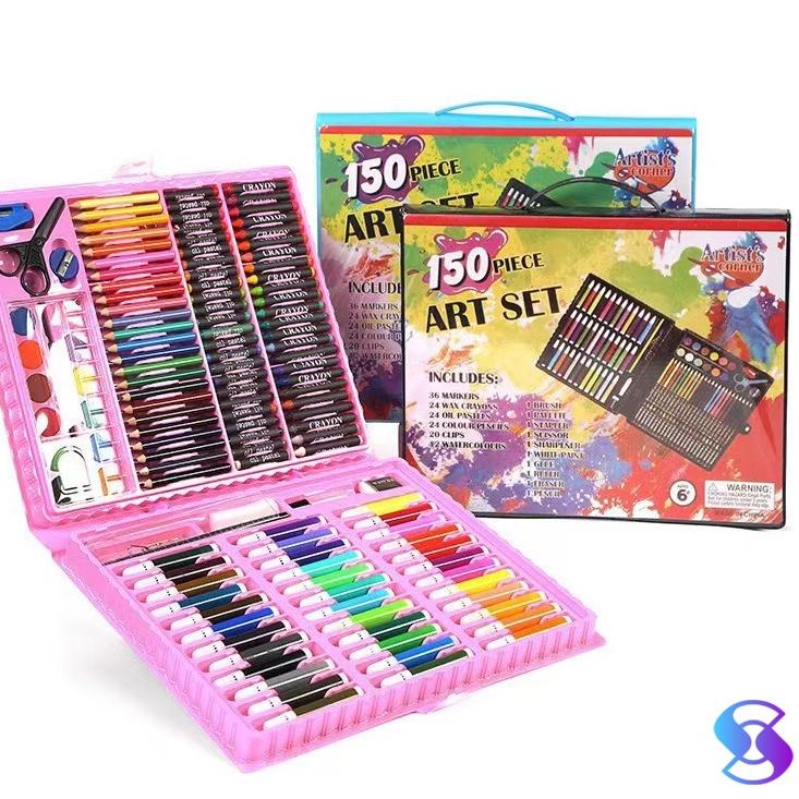 Jual Diskon Hemat Oil Pastel Crayon 150 Macam Warna Set Koper 150 in 1 ...