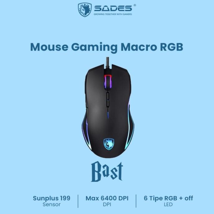 Jual Mouse Gaming Macro RGB Sades Bast S8 - Gaming Mouse | Shopee Indonesia