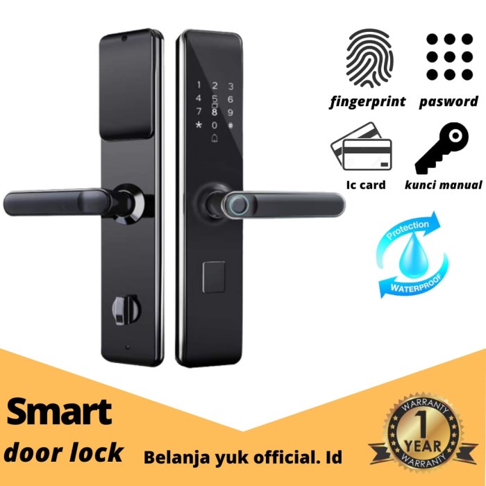 Jual PREMIUM SMART DOOR LOCK HANDLE PINTU KUNCI DIGITAL ELEKTRIK BEST ...