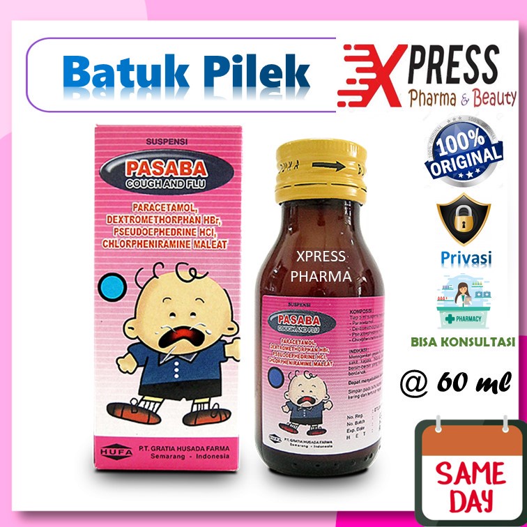 Jual ⚡XPRESS⚡ Pasaba Cough And Flu Syrup Sirup 60 ml Botol Obat Batuk ...