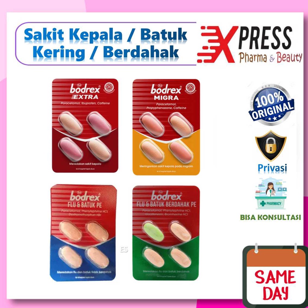 Jual ⚡XPRESS⚡ Bodrex Migra / Bodrex Extra / Bodrex Flu Batuk Bodrek ...