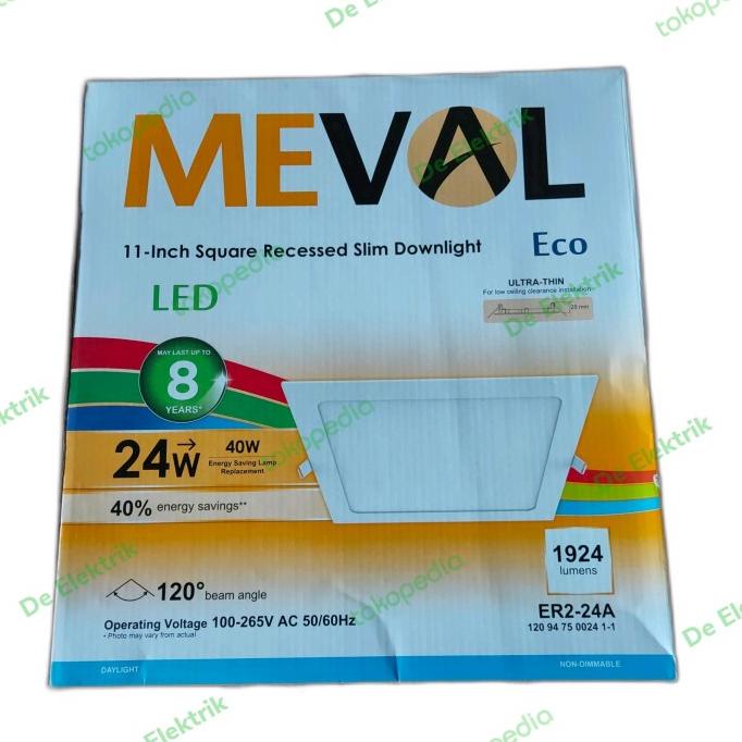 Jual Lampu Downlight LED Panel Kotak Inbow 11" 24w Putih MEVAL ECO ER2 ...