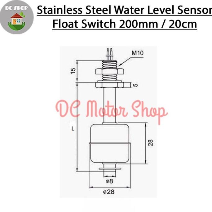 Jual Stainless Steel Liquid Water Level Sensor Float Switch 20Cm ...