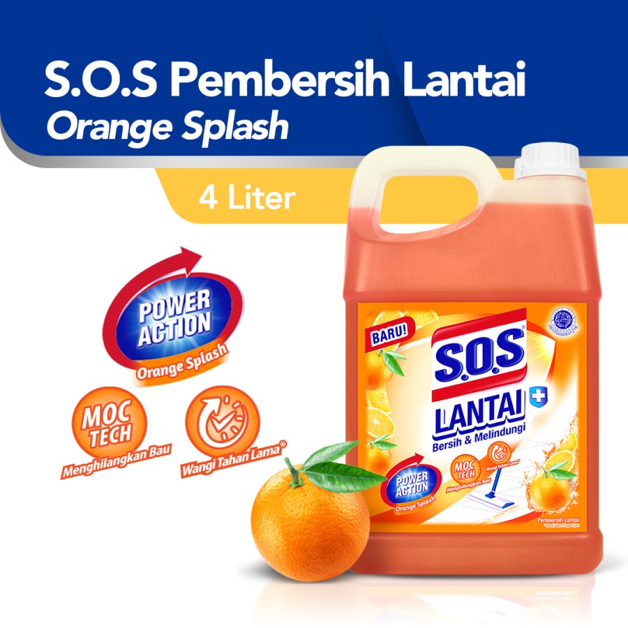 Jual Sos Pembersih Lantai Jerigen Orange Splash-Jingga 4 Liter | Shopee Indonesia