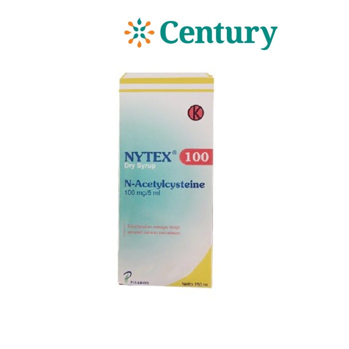 Jual NYTEX DRY SYRUP 150ML/N-ACETYLCYSTEINE/SYRUP KERING/BATUK BERDAHAK ...