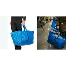 Jual Kantong belanja tas Biru Terpal Plastik Reusable Tote Bag Volume ...