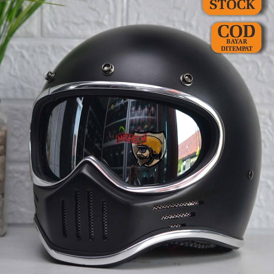 Jual HELM CUSTOM CAKIL SIMPSON M30 LIST CHROME WITH INNER VISOR ( MR ...