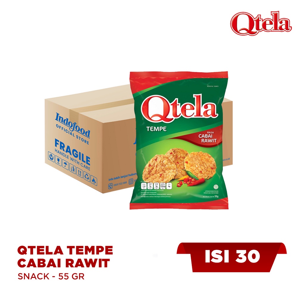 Jual CTN - Qtela Tempe Cabai Rawit 55 Gr | Shopee Indonesia