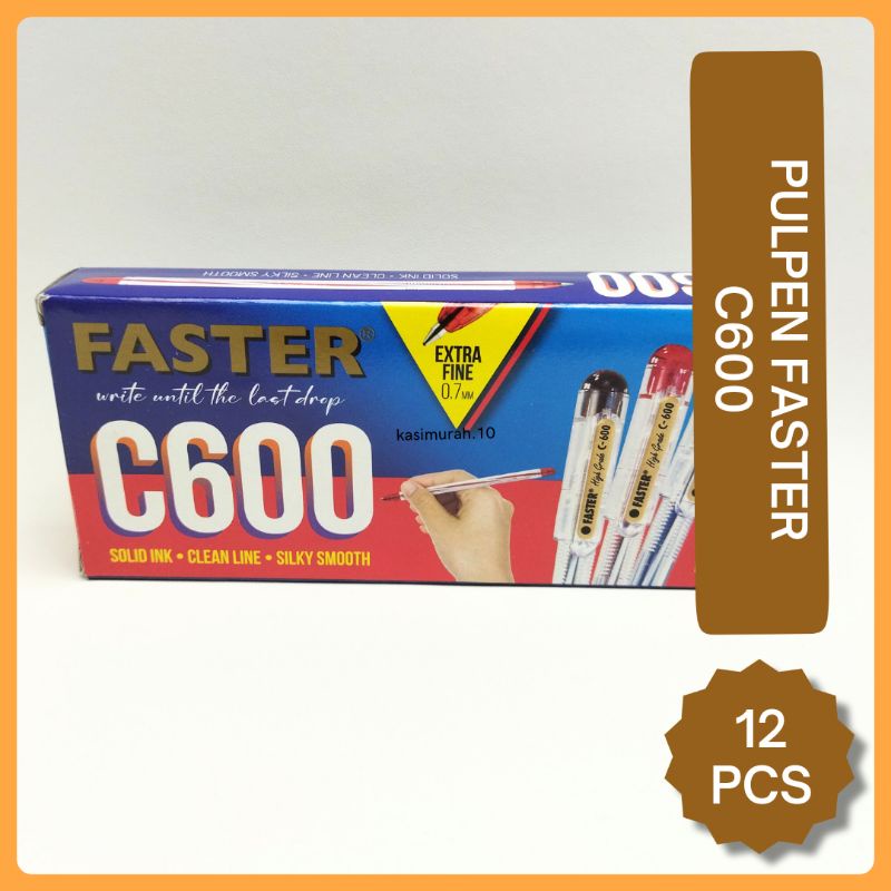 Jual (12 PCS) Pulpen Faster / Pulpen C600 / Pen Sekolah dan Kantor ...