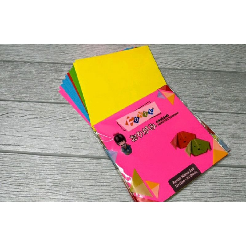 Jual Kertas Lipat ORIGAMI Forte 10 x 10 cm Warna Dua sisi Polos isi 25 ...