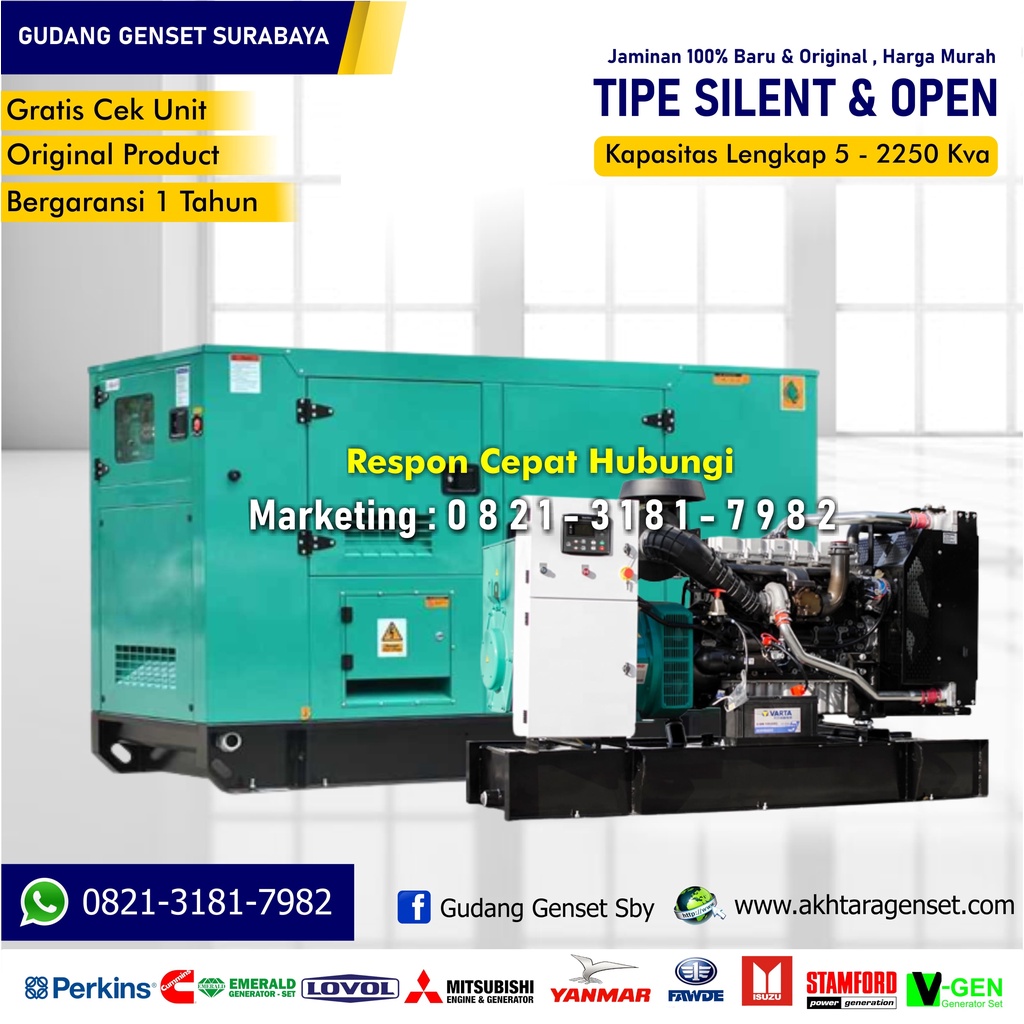 Jual Harga Genset Diesel 50 Kva Isuzu Supliyer Genset Surabaya | Shopee ...