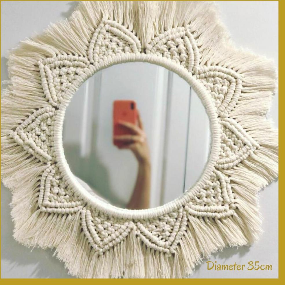 Jual Produk Terkeren Minggu Ini Gratis Mini Gold Cermin Macrame Cermin ...
