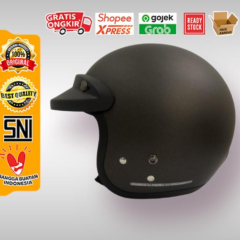 Jual Helm Bogo Retro Ant Classico Gunmet Doff (Helm Only) | Shopee ...