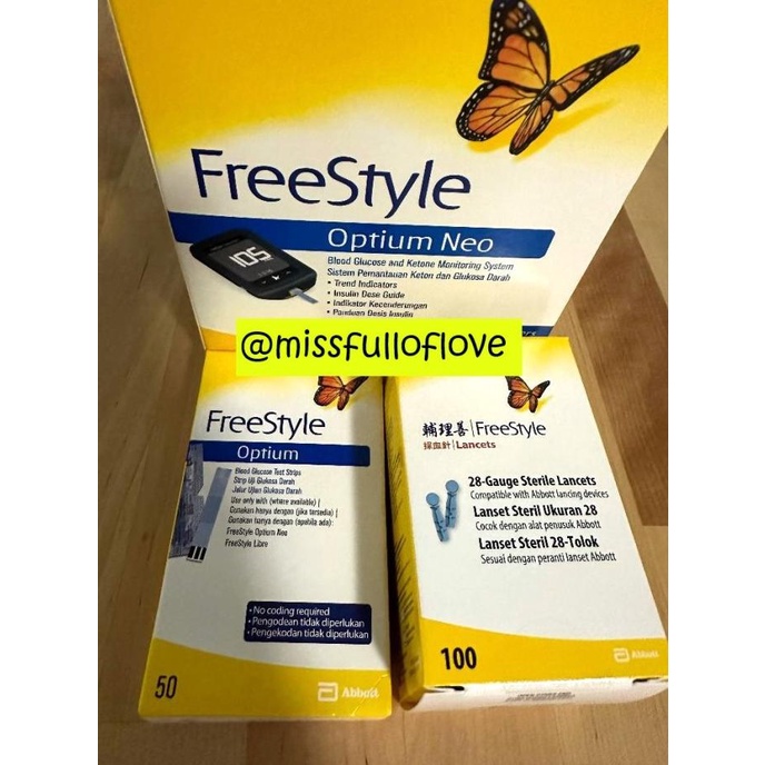 Jual Starter Pack Abbott Freestyle Optium Cek Gula Darah Tes Strip ...