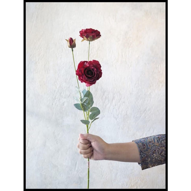 Jual Bunga Artificial Mawar Spray Blooming Tangkai Panjang (B22071 ...