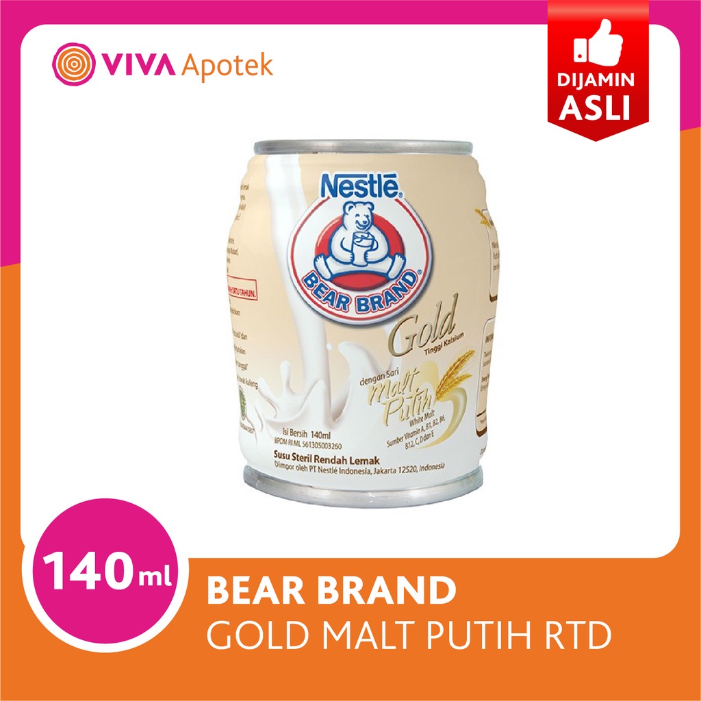 Jual Bear Brand Gold White Malt Minuman Siap Minum (140 ml) | Shopee Indonesia